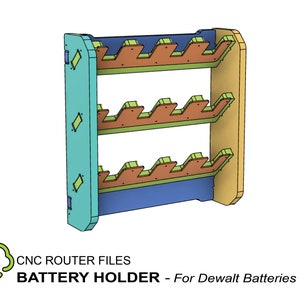 Battery Holder Storage Rack for Dewalt 20v Batteries CNC Router Files ...