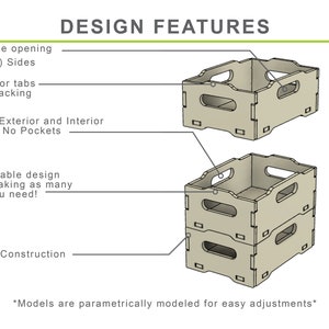 Stackable Storage Crate Box CNC Router Files, DIY Stacking Plywood ...