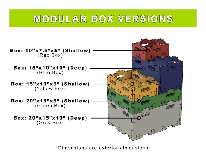 Cnc Router Stackable Box Crate Files 5 Box Set Diy Modular Etsy
