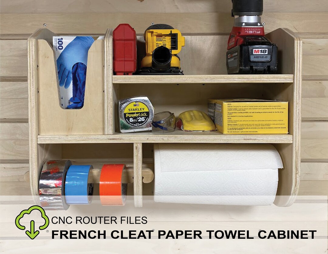 CNC Router Files French Cleat Wall Paper Towel Glove Cabinet - Etsy