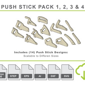 Table Saw Push Stick Bundle CNC Router Files, Pack of Multiple Push ...