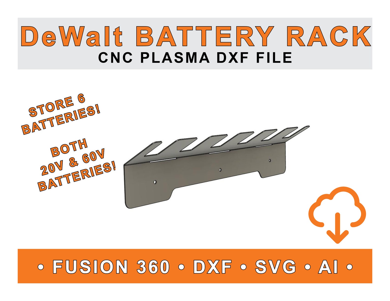 Dewalt 20v 60v Battery Storage Rack DXF Digital Design File - Etsy