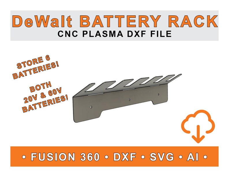 Dewalt 20v 60v Battery Storage Rack DXF Digital Design File - Etsy