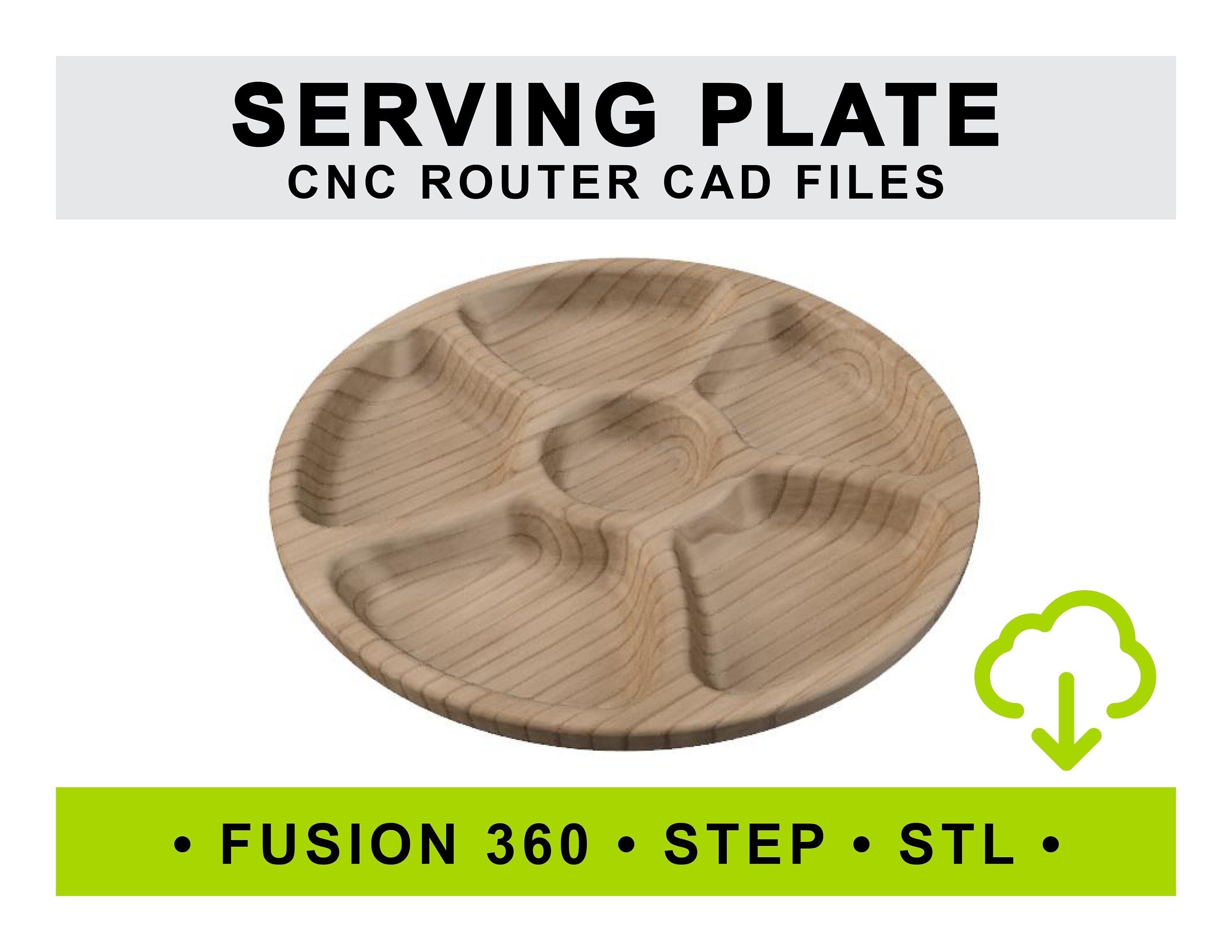 CNC Router FIle Serving Plate Tray 3D Model File 3D Printer | Etsy