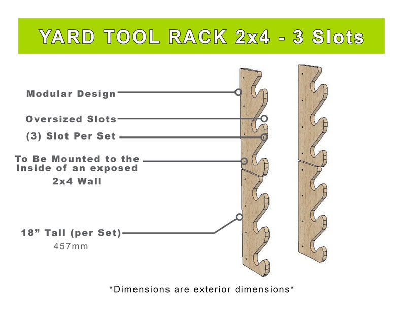 CNC Router Yard Tool Storage Rack Mounted to 2x4 Files, Shovel Rack ...