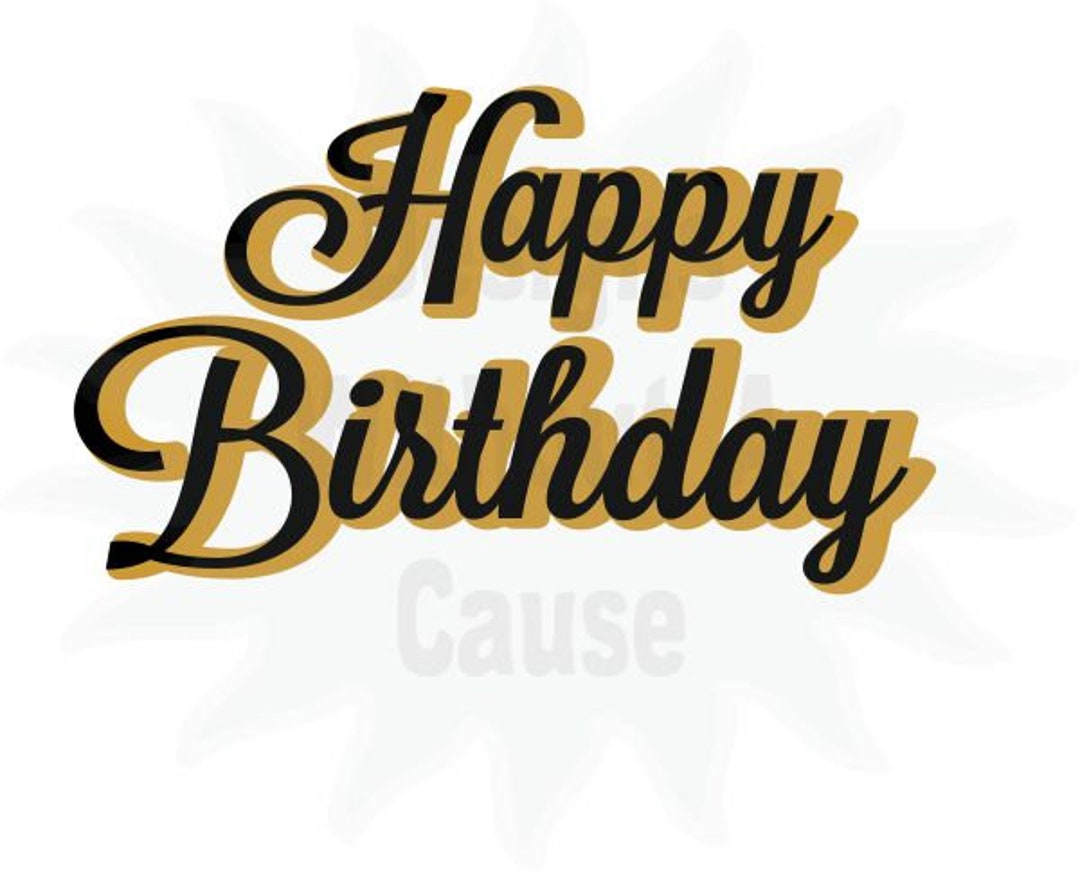 Happy Birthday Script SVG - Etsy