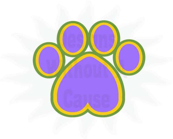 Mardi Gras Paw SVG DXF PNG - Etsy