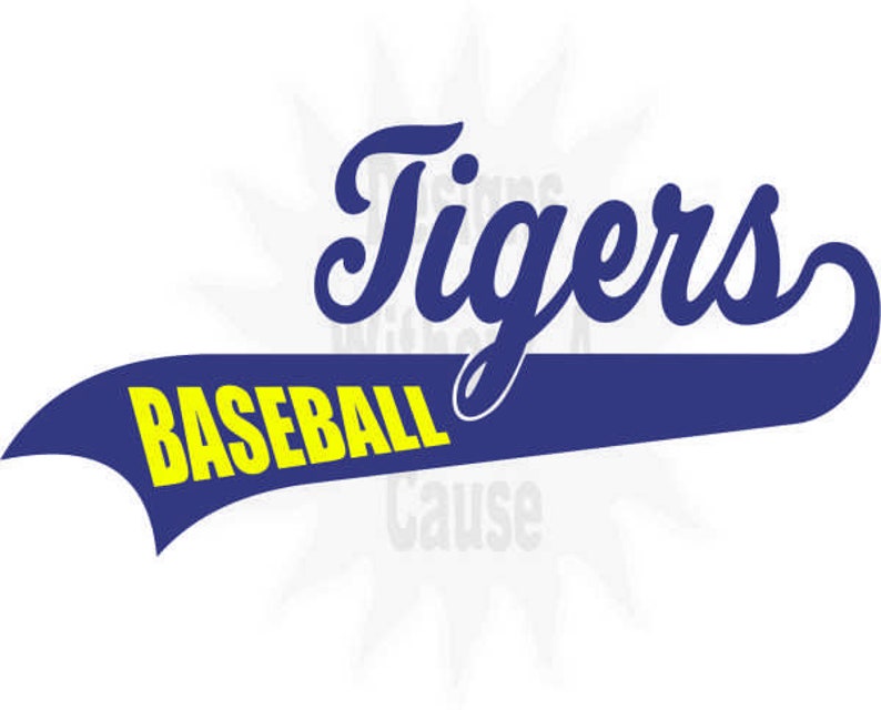 Tigers Baseball Script With Tail SVG DXF EPS - Etsy