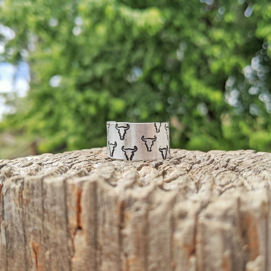 Bull Skull Ring Country & Western Style | Etsy