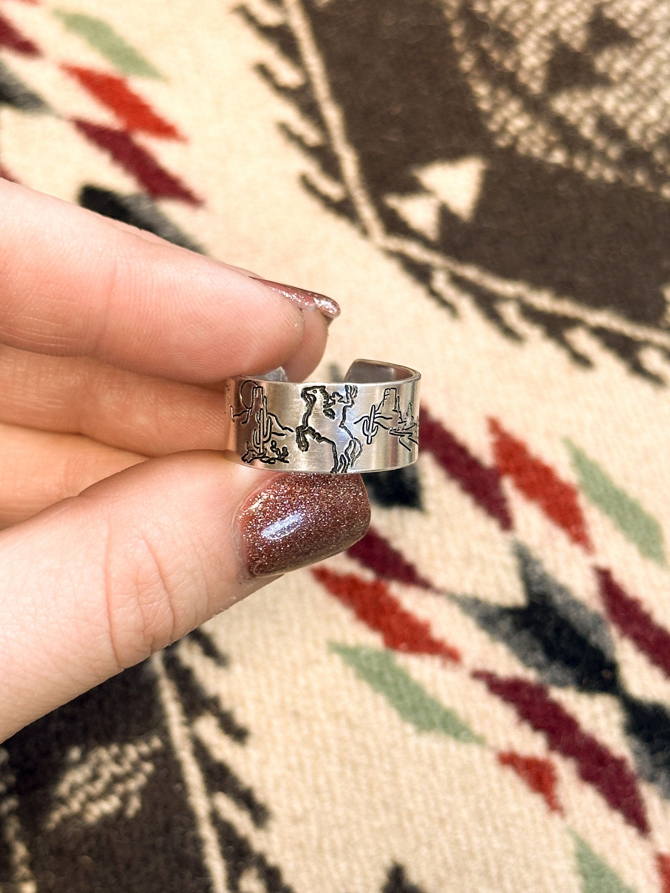 Desert Rodeo Cowboy Ring - Bucking Horse - Country & Western Style - Etsy