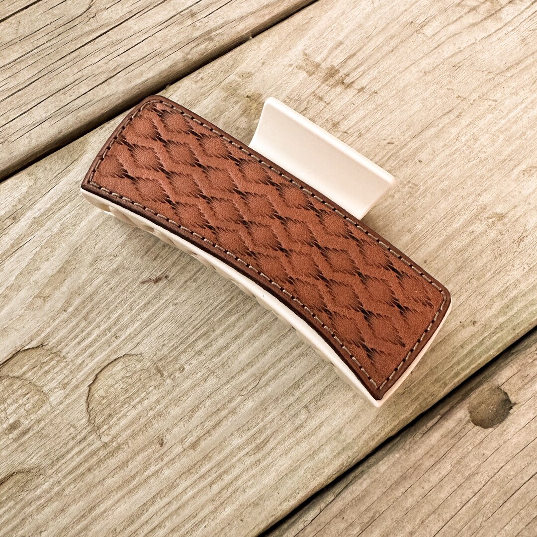 Stamped Leather Claw Clip for Hair - Country & Western Style - Etsy