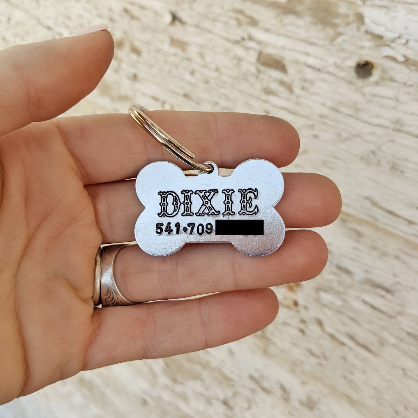 Custom Western Pet ID Tag Bone Name Tag Cowdog Name Tag - Etsy