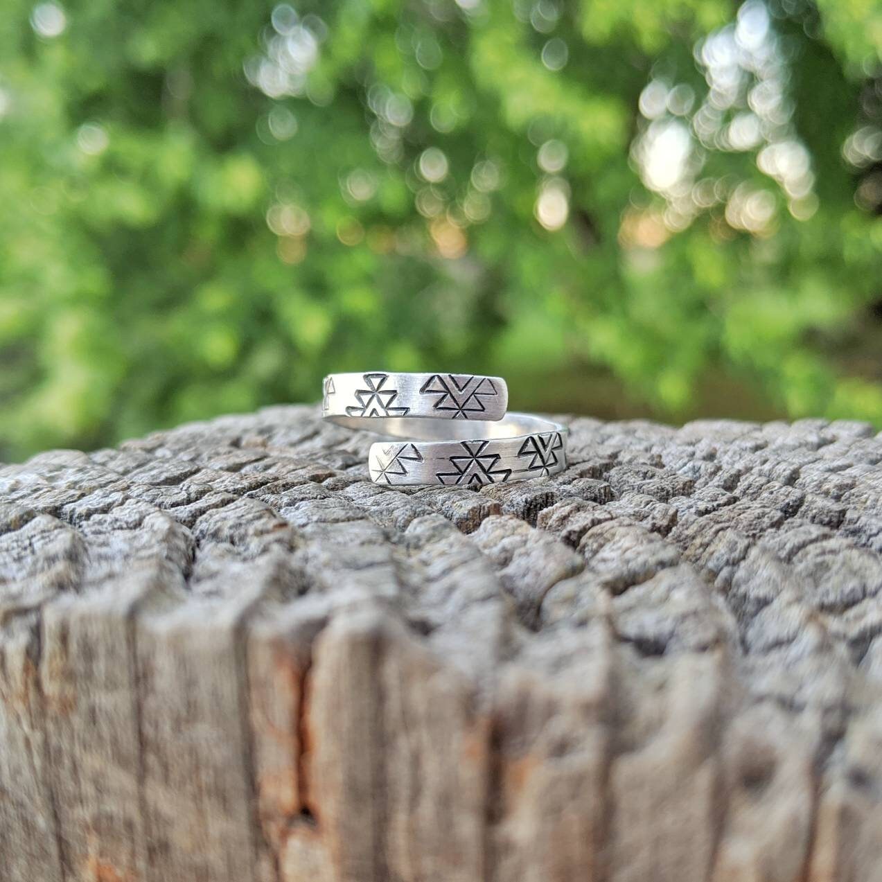 Southwestern Aztec Wrap Ring Country & Western Style Black - Etsy