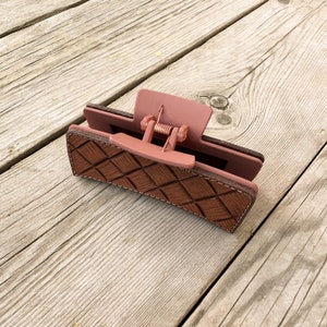 Tooled Leather Claw Clip for Hair - Simpler Designs - Country & Western ...