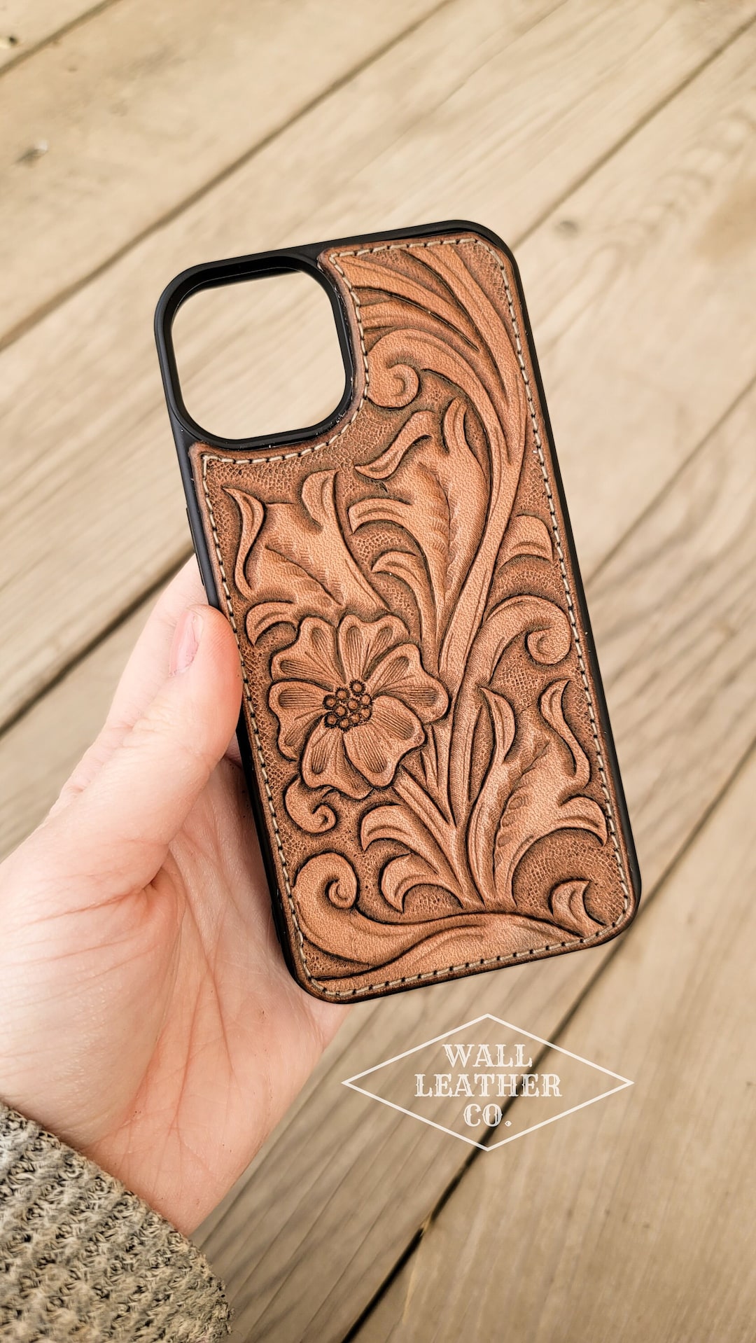 Floral Tooled Leather Western Phone Case - Etsy