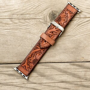 Tooled Leather Smart Watch Band - Customized Gift - Country Western ...