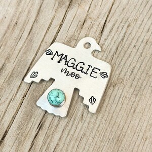 Custom Pet ID Tag With Turquoise - Native Thunderbird Shape - Cowdog ...