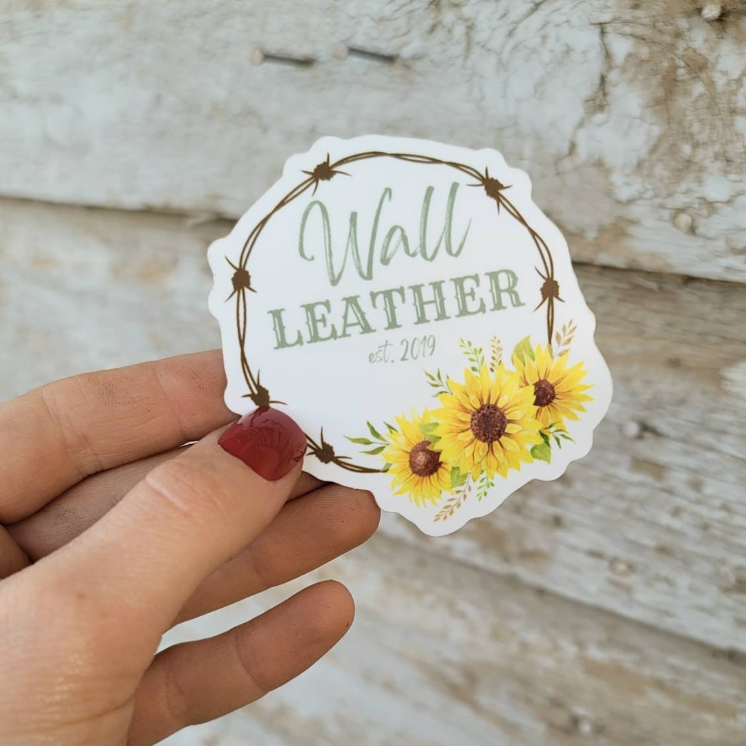 Barbed Wire & Sunflowers Sticker Decal - Wall Leather Co - Country ...