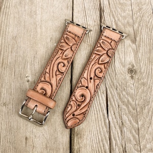 Tooled Leather Smart Watch Band - Customized Gift - Country Western ...