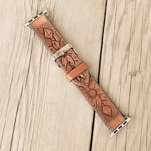 Tooled Leather Smart Watch Band - Customized Gift - Country Western ...