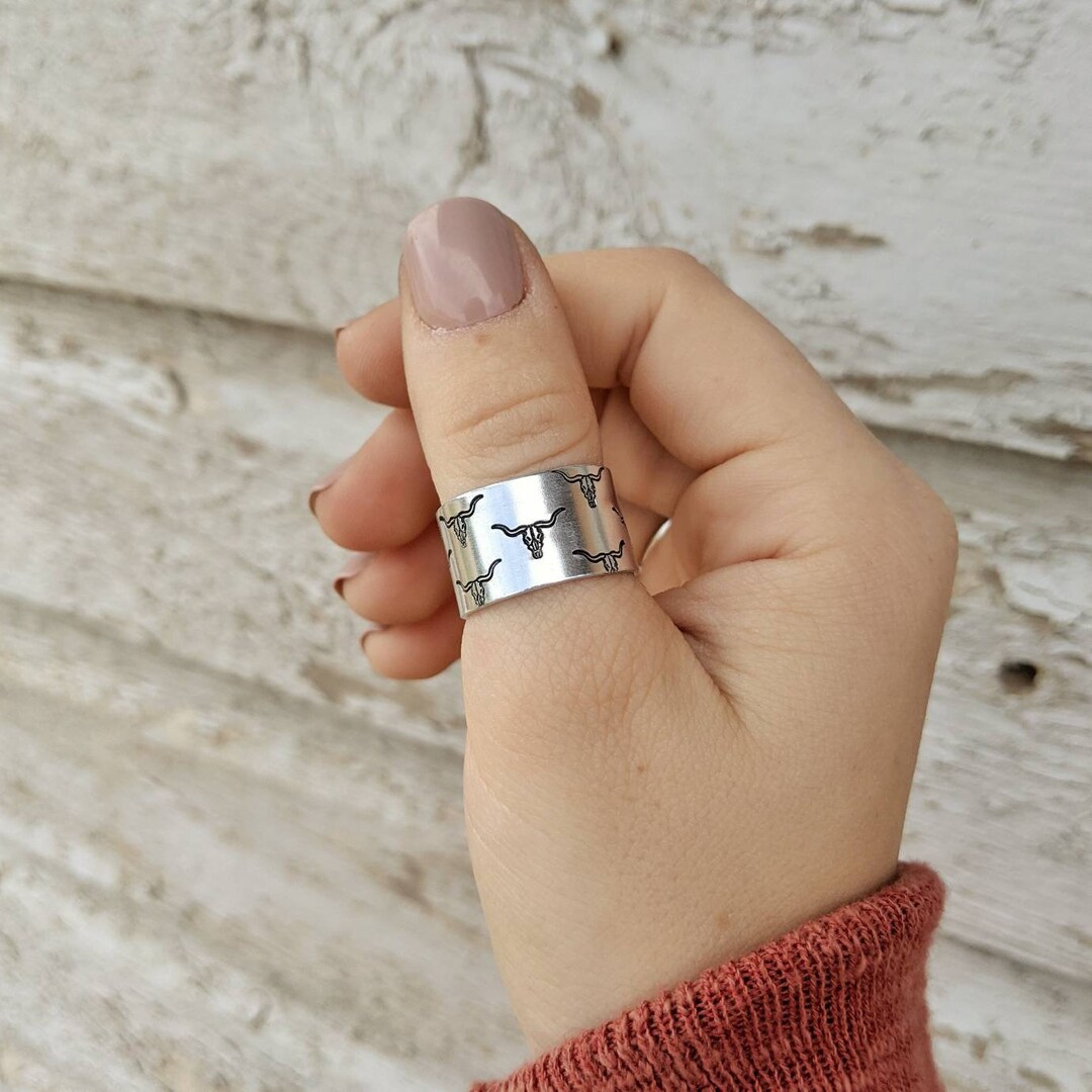 Longhorn Skull Ring - Country & Western Style - Etsy