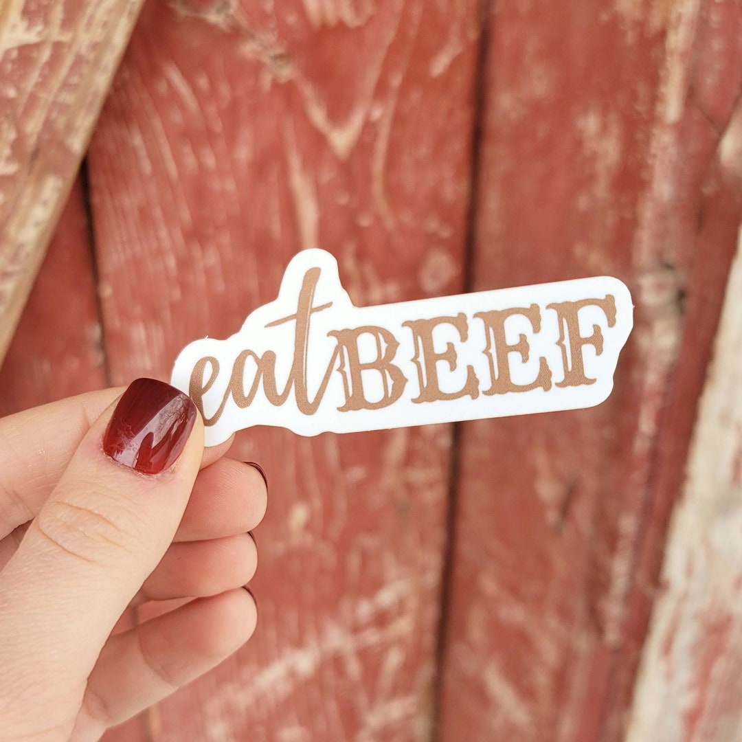 Eat Beef Sticker Decal - Wall Leather Co - Country Western Style - Etsy
