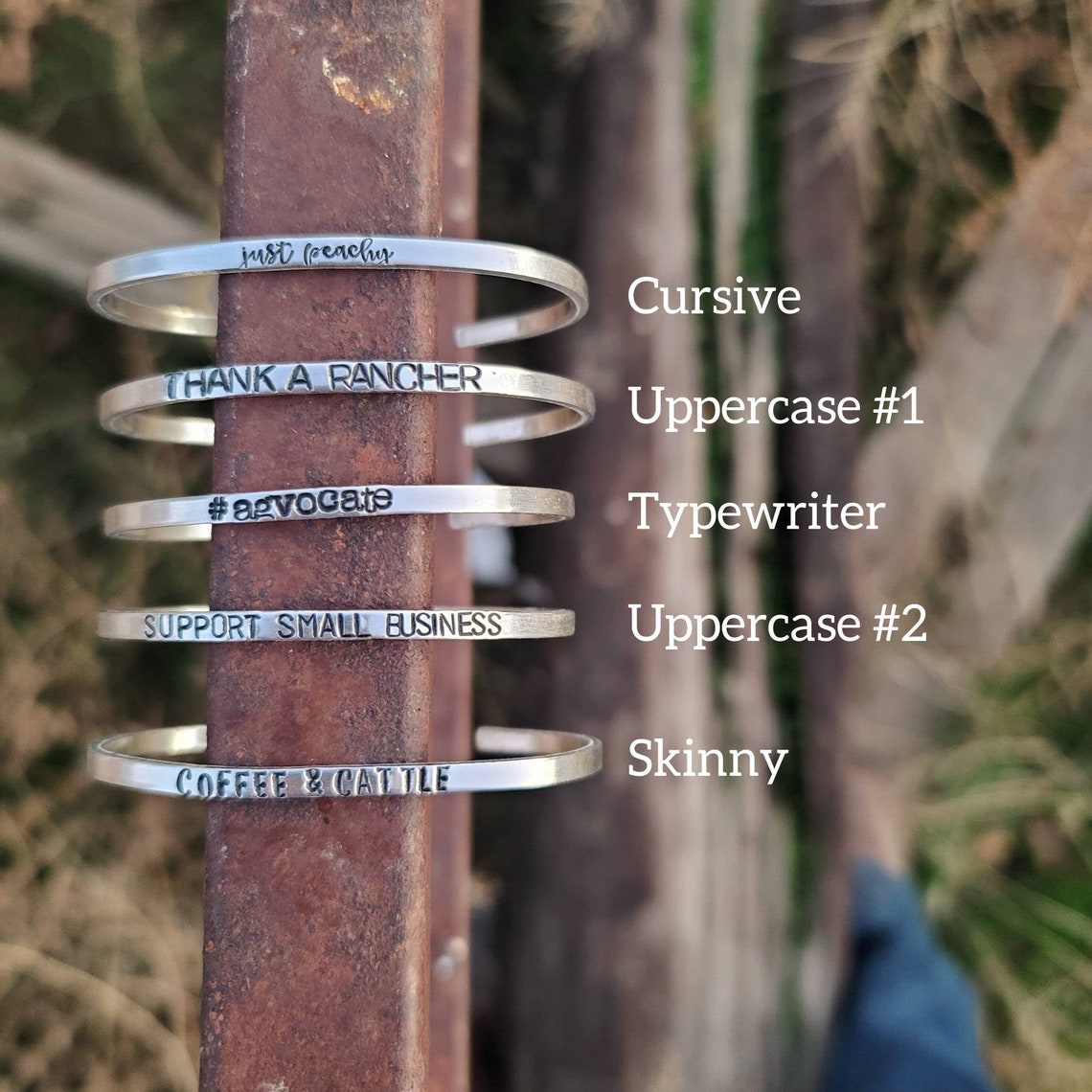 Custom Western Bangle Bracelet - Personalized Silver Jewelry - Country ...