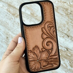 Floral Scrollwork Tooled Leather Western Phone Case - Etsy