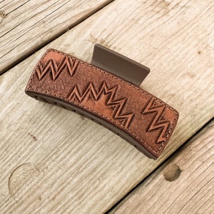 Tooled Leather Claw Clip for Hair - Country & Western Style - Etsy