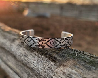 Custom Western Bangle Bracelet Personalized Silver Jewelry - Etsy