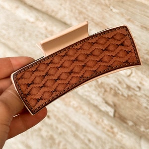 Stamped Leather Claw Clip for Hair - Country & Western Style - Etsy