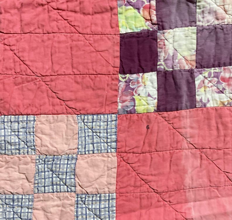Vintage 11x11 Quilt Squares: Red 9-patch Project Pieces - Etsy