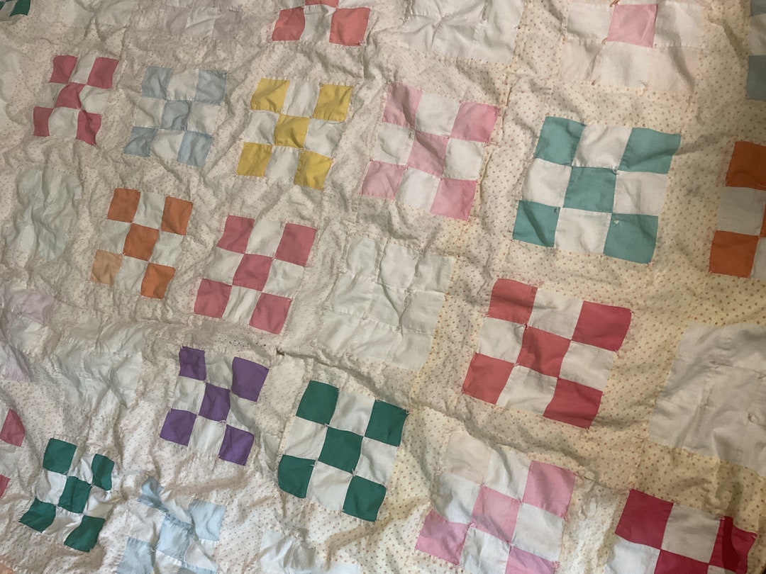 Quilt Squares 9x9 Traditional Nine Patch 1920s Scrappy Quilt Project ...