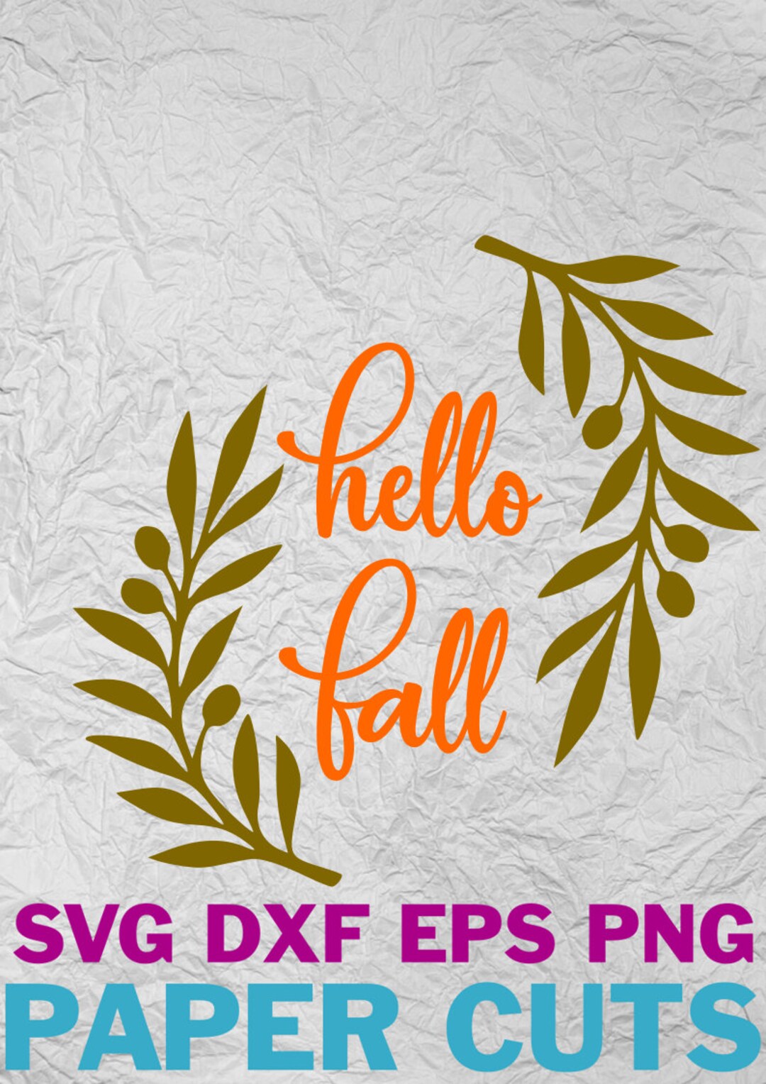 Hello Fall Fall Leaves Digital Download Svg Dxf Png Eps - Etsy