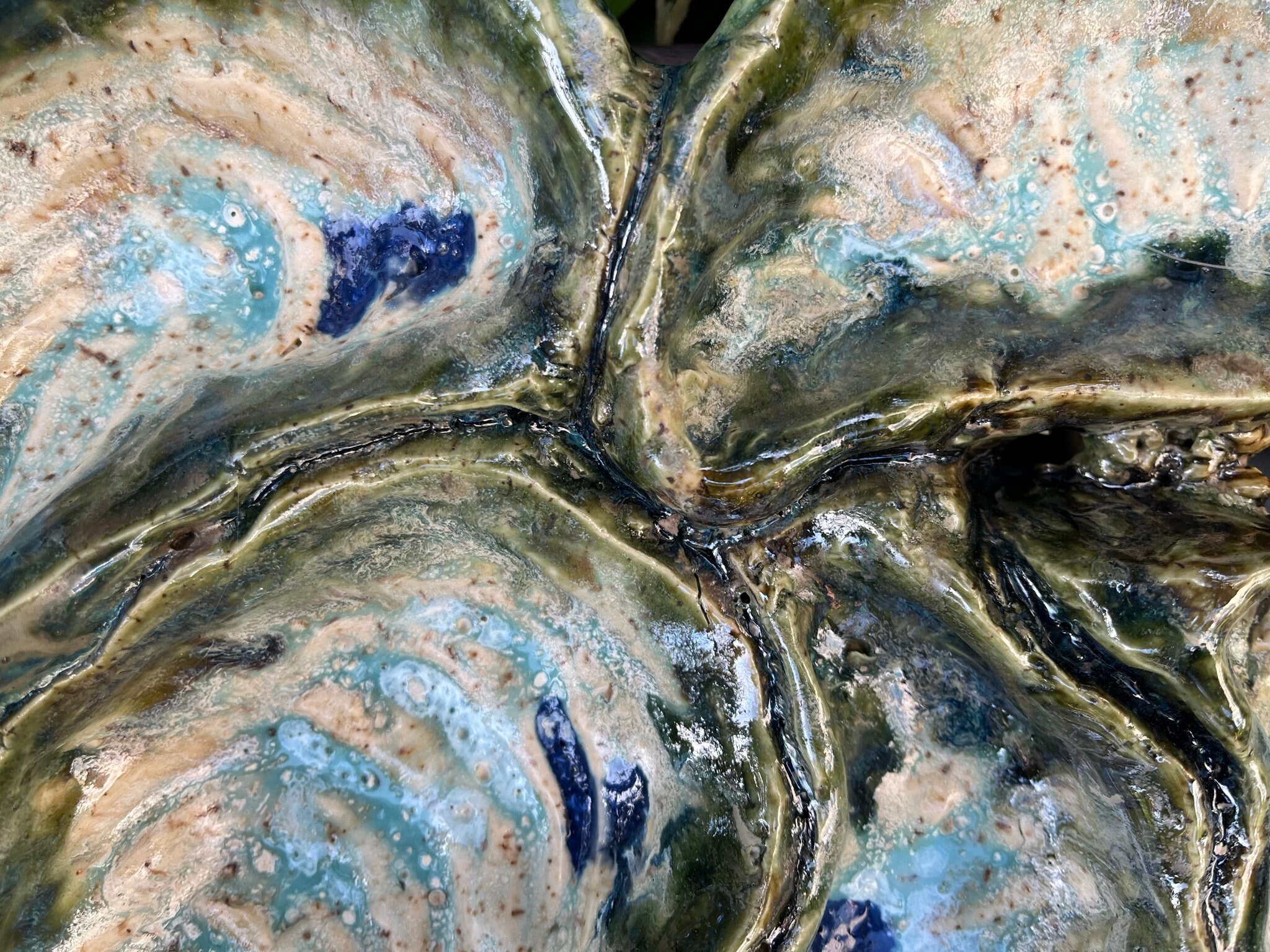 FISHING BAY TRAY 7 Hand-carved Ceramic Oyster Plate - Etsy