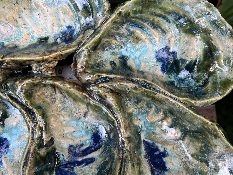 FISHING BAY TRAY 7 Hand-carved Ceramic Oyster Plate - Etsy