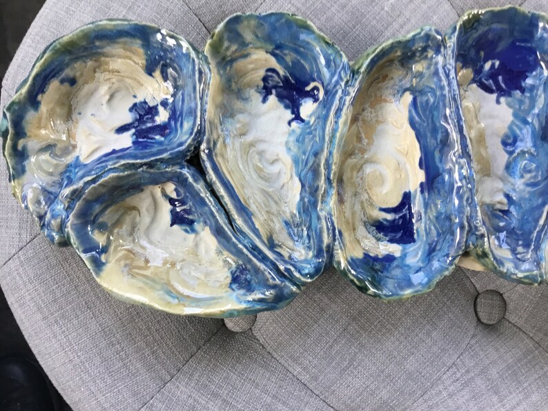 TROPICAL ROW Hand-carved Ceramic Oyster Plate - Etsy