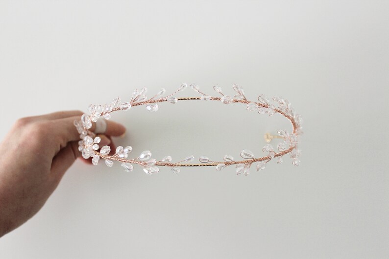 Double Tiara Band for Bride, crystal halo Wedding Tiara, headband Vine ...