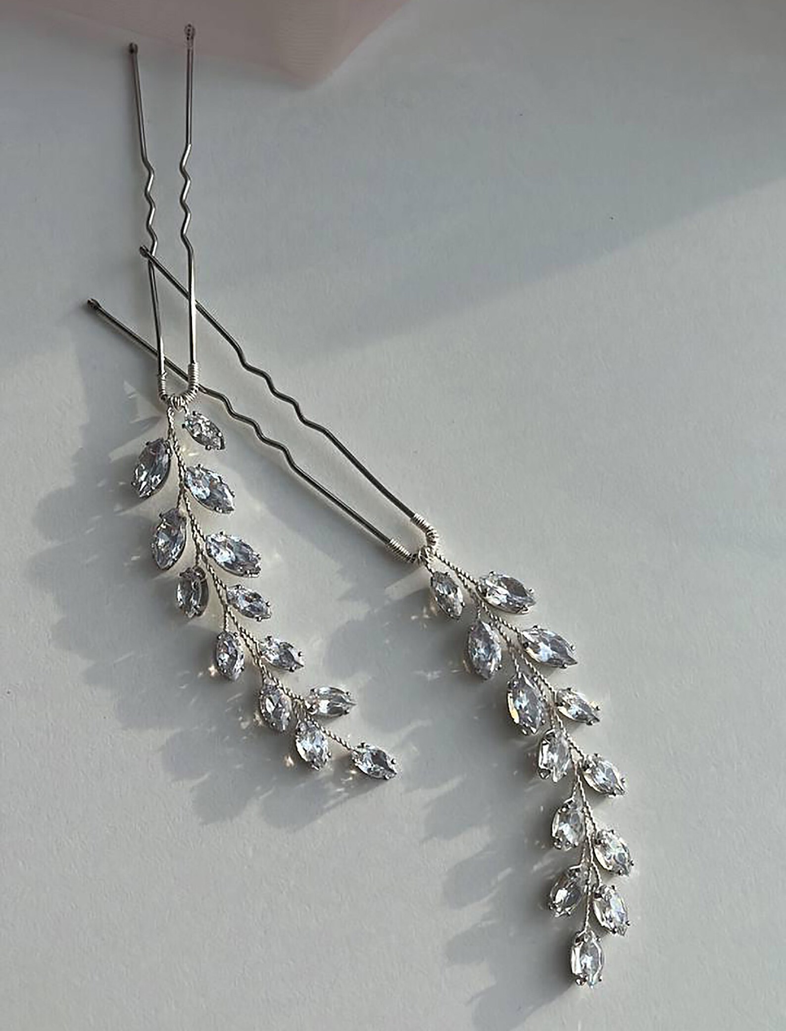 Small Hair Pins, Leaf Hair Pins, Bridesmaids Hair Pins, Rhinestone ...