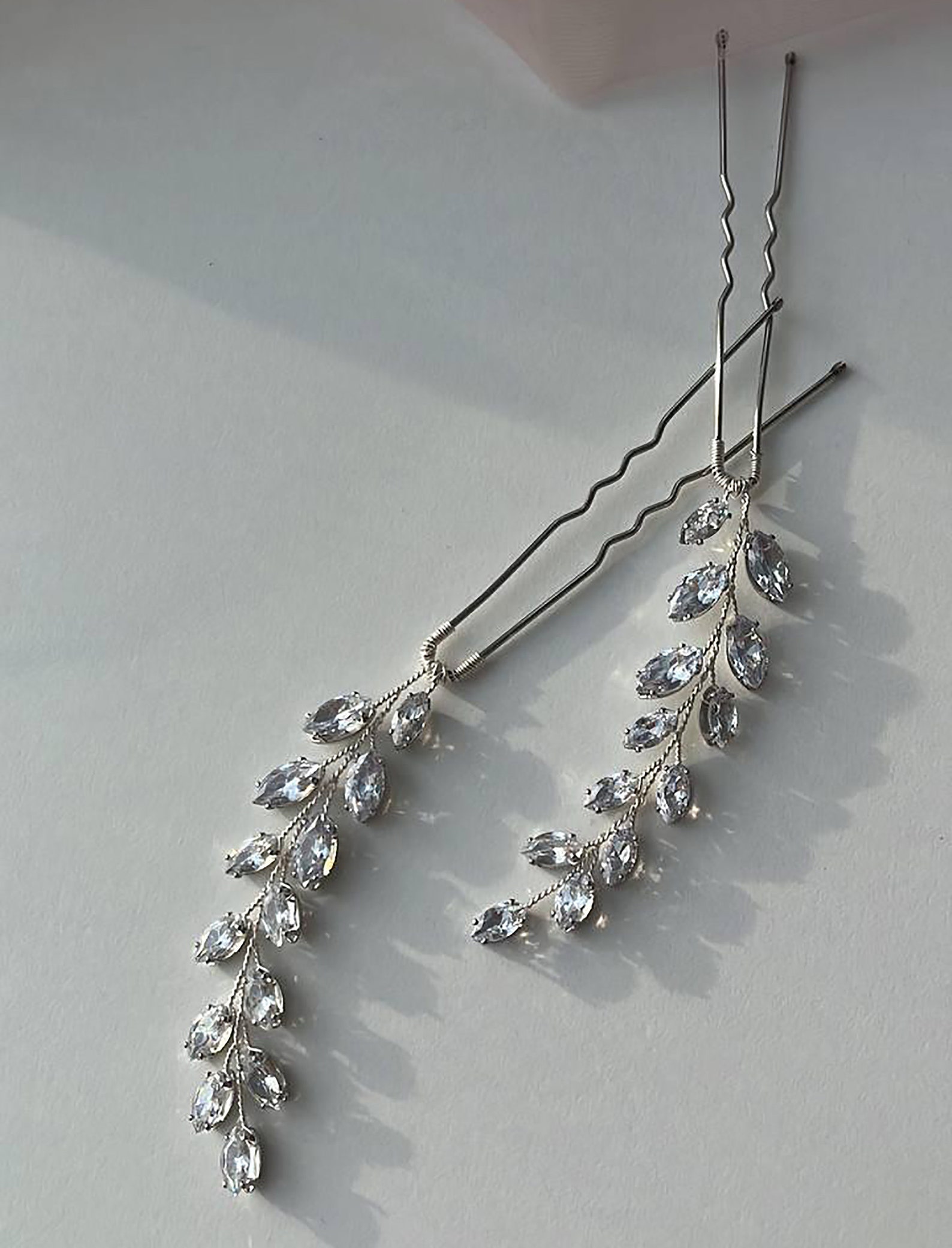 Small Hair Pins, Leaf Hair Pins, Bridesmaids Hair Pins, Rhinestone ...