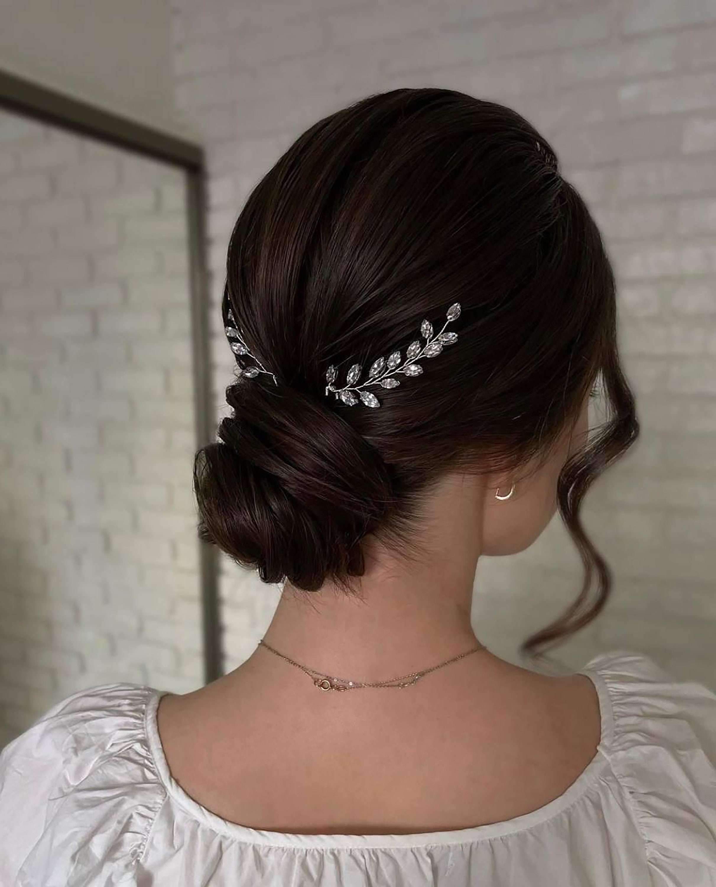 Small Hair Pins, Leaf Hair Pins, Bridesmaids Hair Pins, Rhinestone ...