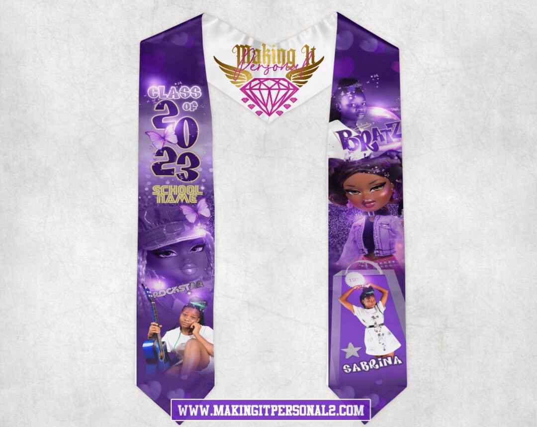 Bratz Inspired Kid Grad Stole, Custom All Over Graduation Stole ...