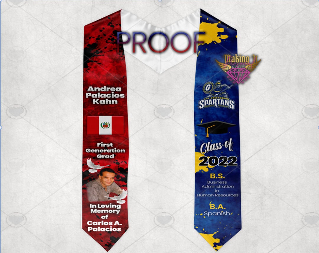 Personalized Graduation Stole, Custom All Over Graduation Stole ...
