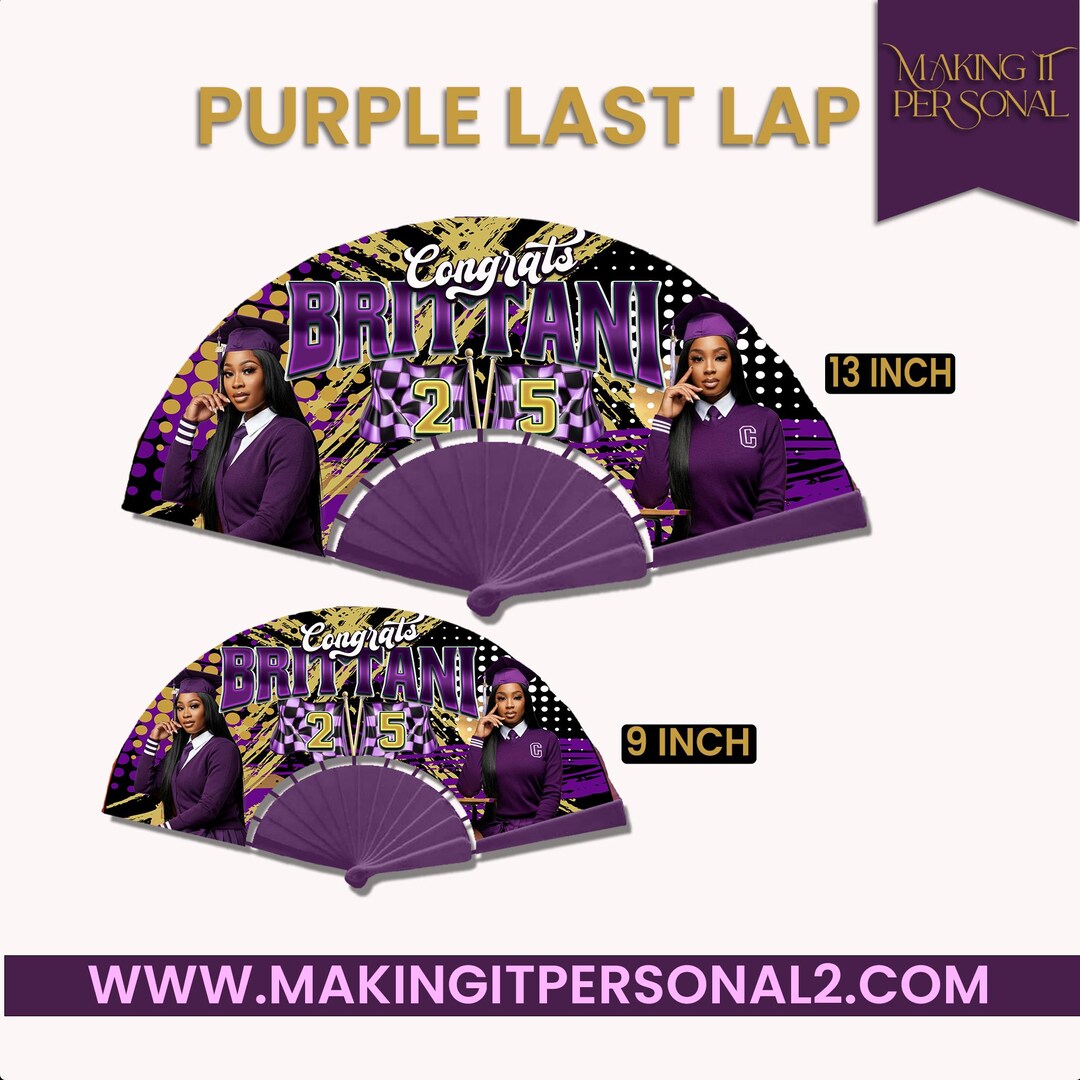 Purple Last Lap Clack Fan, Custom Clack Fan, Wedding, Anniversaries ...