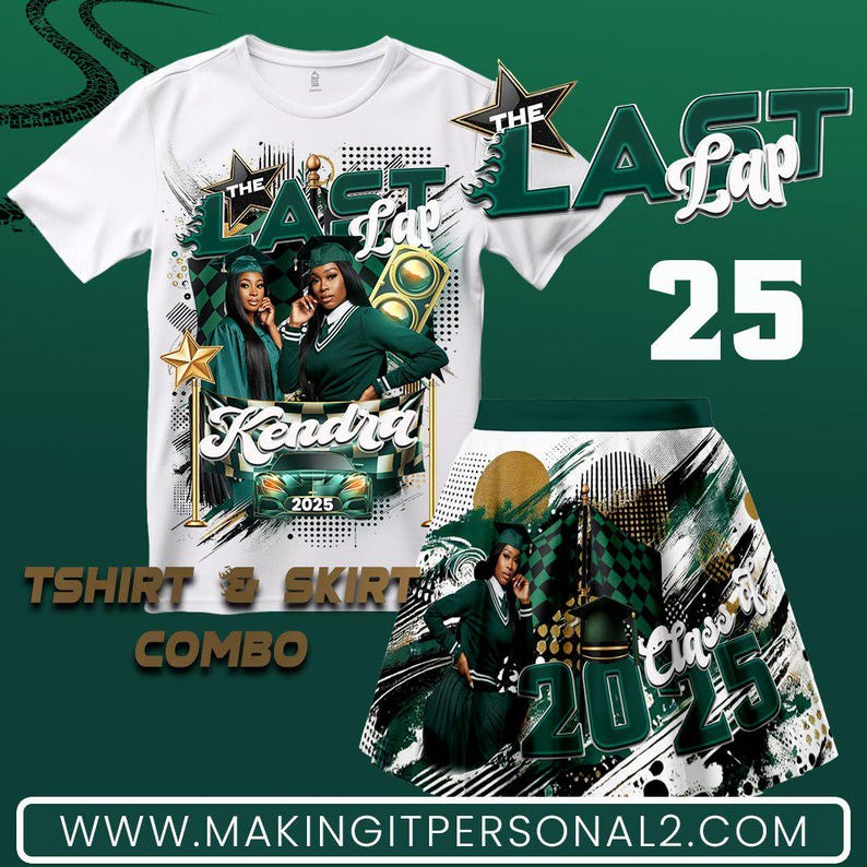 Senior Szn Set; Custom Last Lat 2025 Senior Skirt Set; Senior Shirt and ...