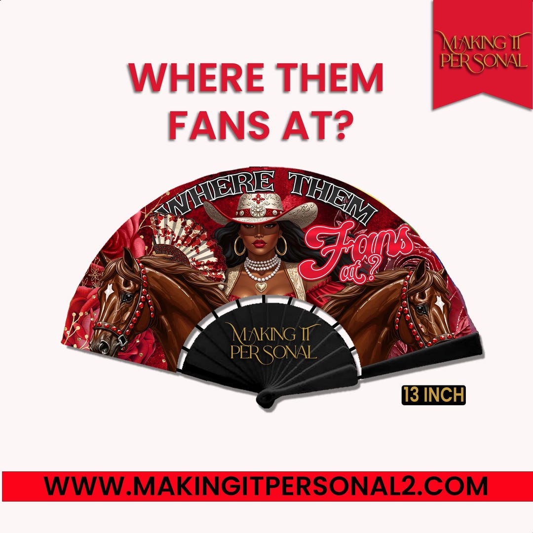 Where Dem Fans at Red Custom Clack Fan, Wedding, Anniversaries ...