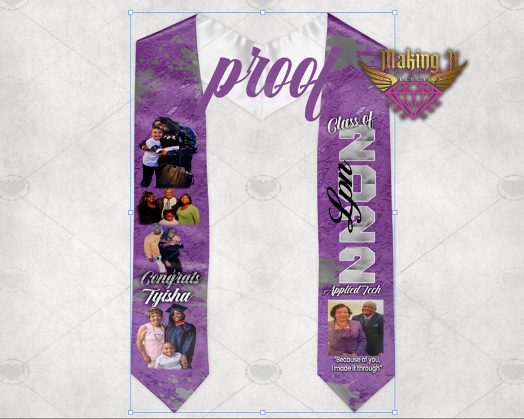 Personalized Graduation Stole, Custom All Over Graduation Stole ...