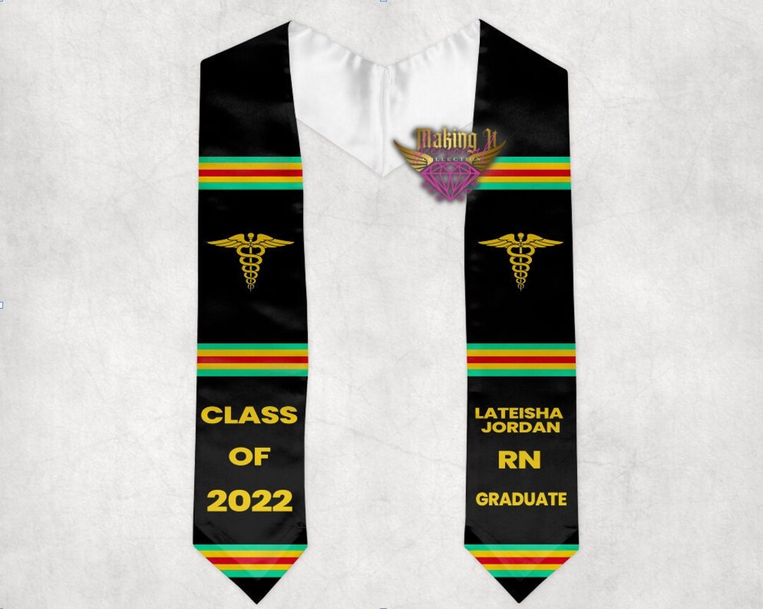 Custom Kente Graduation Stole, Custom All Over Graduation Stole ...