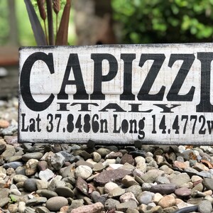 Capizzi Italy Sign, Latitude Longitude GPS Coordinates Sign, Unique ...