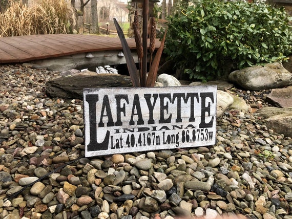 Lafayette Louisiana Sign Latitude Longitude Sign Town GPS | Etsy
